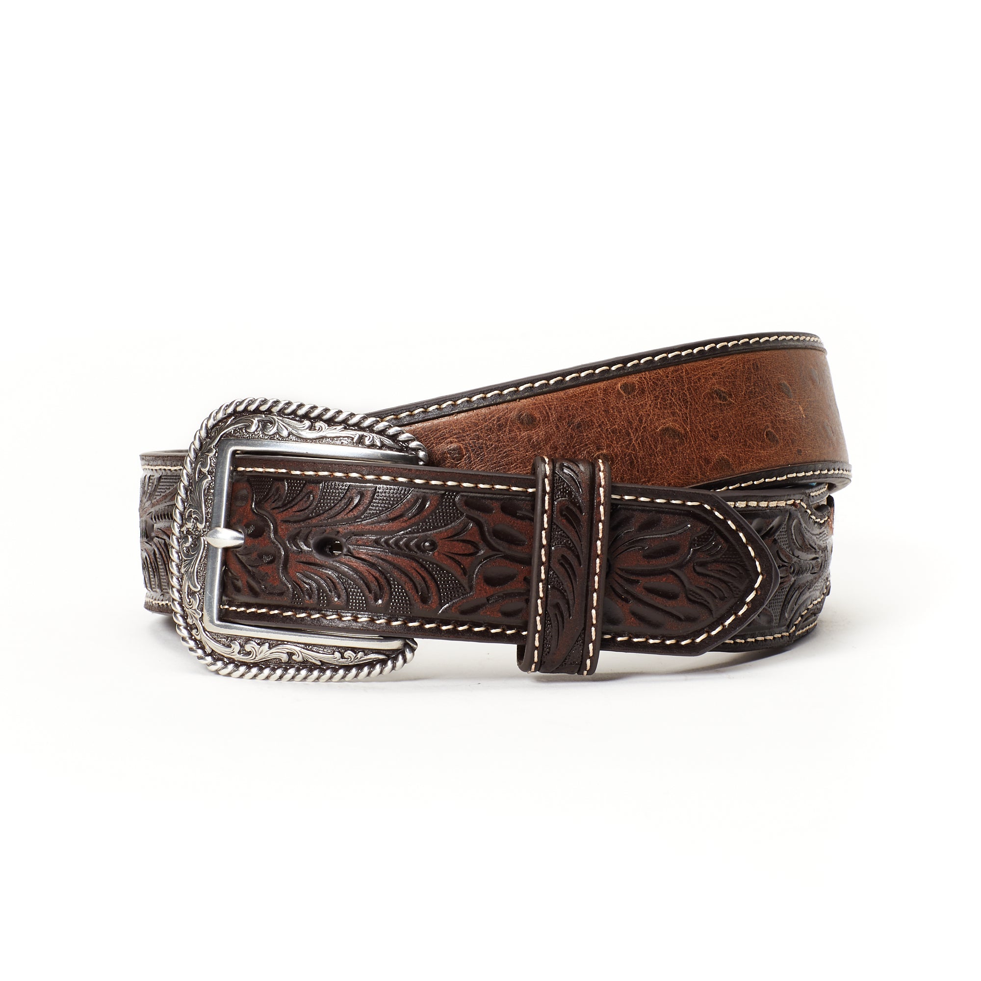 Two-toned Ostrich Tooled Belt – Ariat Australia